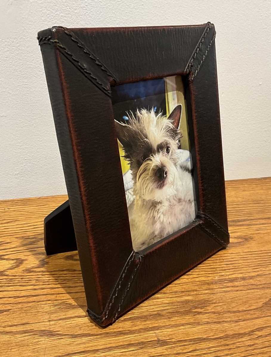 Mercier Dark Red Sewn Photo frame 4 x 6 – WheelHouseArt